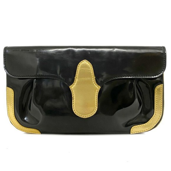 Balenciaga | Bags | Balenciaga Clutch Bag Black Gold 21157 2123bag ...